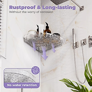 KATIKADDY Corner Shower Caddy Suction Cup Drill-Free Corner Shower Organizer Rack Shower Suction Shelf Removable Shower Corner Caddy for Bathroom Kitchen Living Room Plastic Stylish Clear