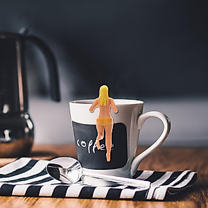 TOYANDONA Wine Glass Charms Drink Markers Hanging Ornament Identify Label Cup Action Figurines Doll Bikini Buddies for Cocktail Wedding Mininature Cake Topper