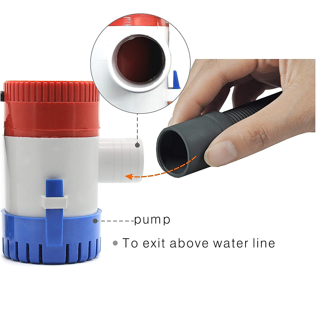 IZTOSS 750GPH Bilge Pump 12V Submersible Marine Electric Bilge Water Pump for Boat Caravan RV Non-Automatic