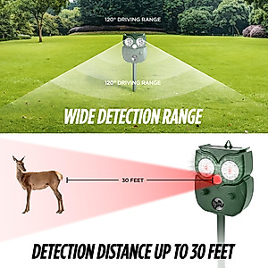 Guard Dog Security Ultrasonic Animal Repeller Outdoor, Rodent Repellent Ultrasonic Plug-in, Waterproof Defender Against Dog, Deer, Raccoon, Skunk, Rabbit, Rodent, Best for Garden, Lawn, Farm Use (1)