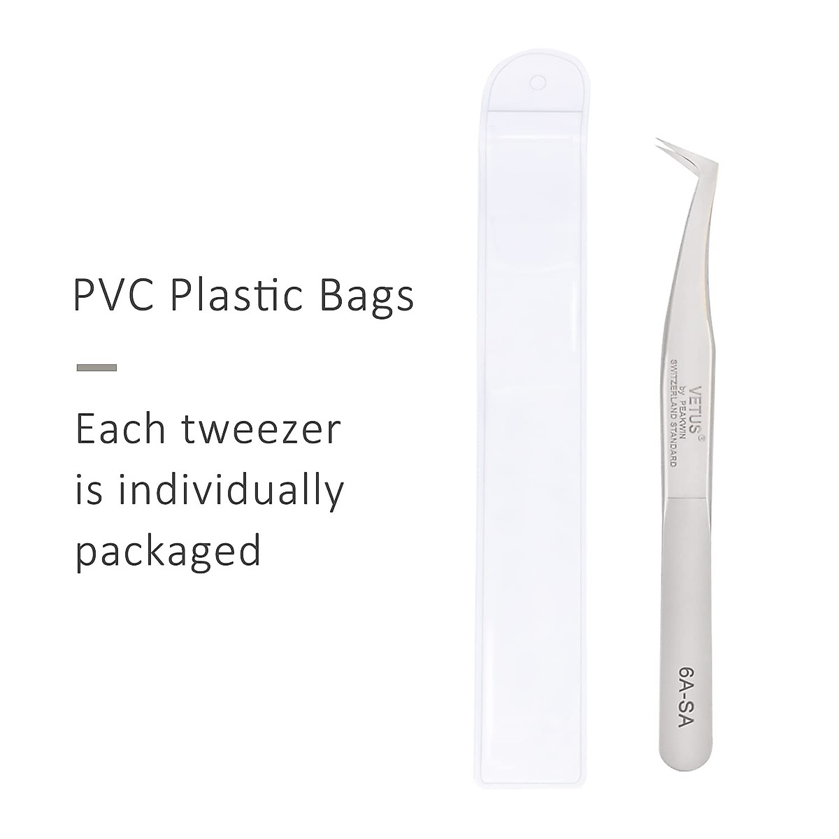 EMEDA Eyelash Extension Tweezers for Volume Lashes Professional Precision Stainless Steel VETUS 6A-SA Mega Curved Tips Flat Tweezer Tools for Individual Eye Lash Extensions Fan Supplies