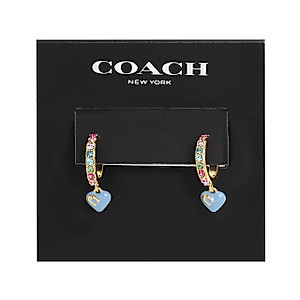 Coach Women's Heart Charm Huggies