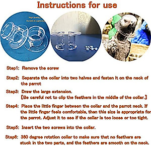 Bonaweite Pet Parrot Anti-bite Collar, Anti-Grab Feather Lick Wound Healing Safety Practical Neck Cover, Protective Recovery Collars for Macaw African Budgies Parakeet Agapornis Fischeri Cockatiel