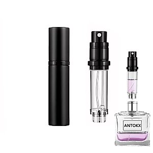 ANTOKX Travel Perfume Bottle Refillable Atomizer - 5ML Perfume Atomiser, Pocket Perfume Dispenser, Scent Pump Case, Leakproof Portable Perfume Sprayer for Women and Men (Black)