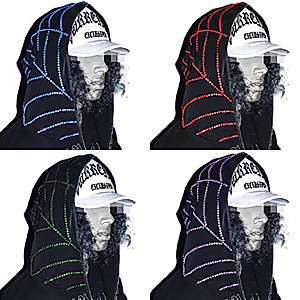 HUDENRTV Unisex Skull Skeleton Hoodie Halloween Zip Up Hoodie for Women Streetwear Oversized Graphic Hoodie Coat Y2K Jackets (1,M)