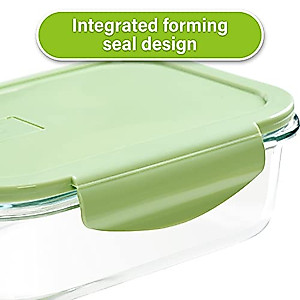 EONJOE 6-pack 2.5 cups small glass containers with vent lid for meal prep food left overs storage kids adult snack bento boxes lunch cups Leak Proof