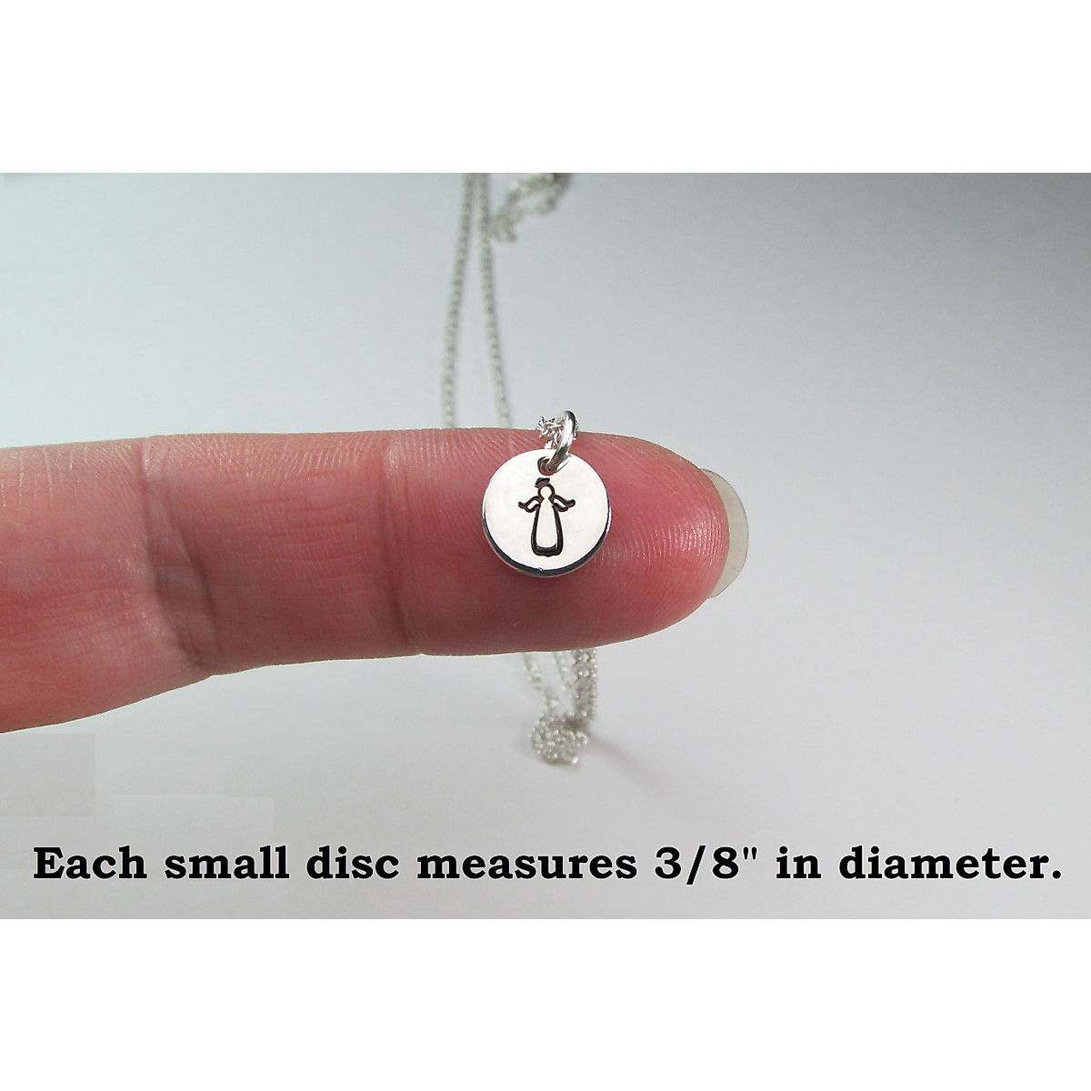 Single Small Hand Stamped Initial Charm - Sterling Silver 3/8" Disc with Letter
