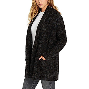 Buffalo David Bitton Women's Boucle Long Sleeve Cardigan Sweater (S, Black)