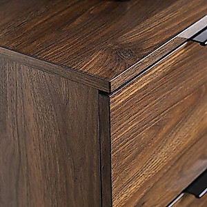 Walker Edison Modern Wood TV Stand with Cabinet Doors and Drawers for TV's up to 65" Flat Screen Universal TV Console Living Room Storage Shelves Entertainment Center, 58 Inch, Dark Walnut