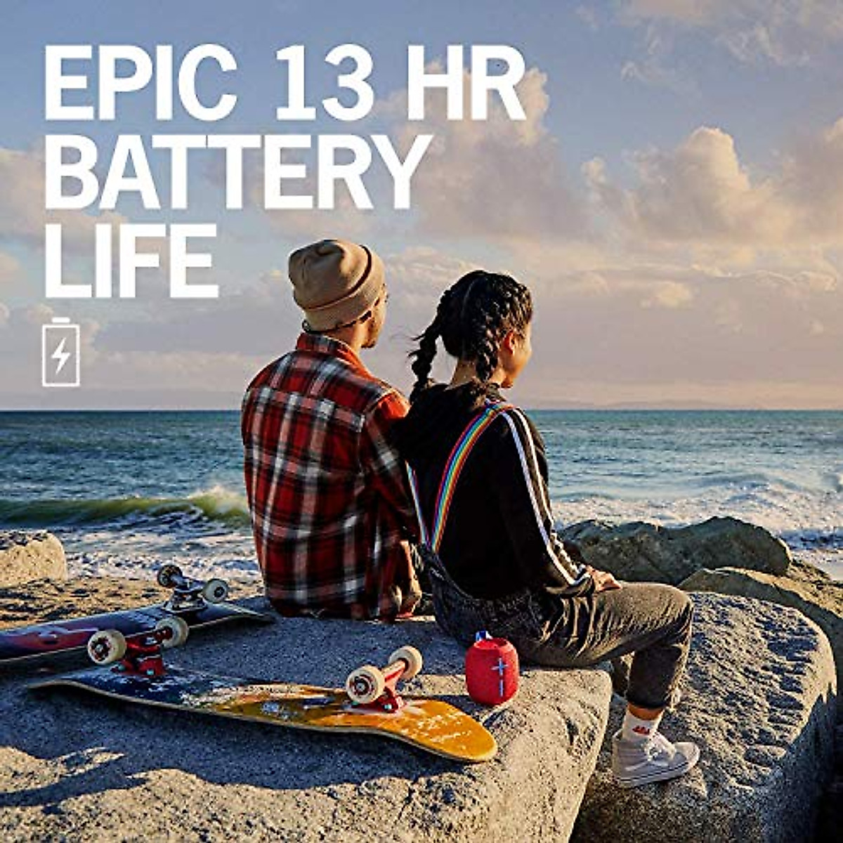 Logitech Ultimate Ears WONDERBOOM 2 Portable Waterproof Bluetooth Speaker - Wireless Boom Box - Non Retail Packaging (Radical Red)