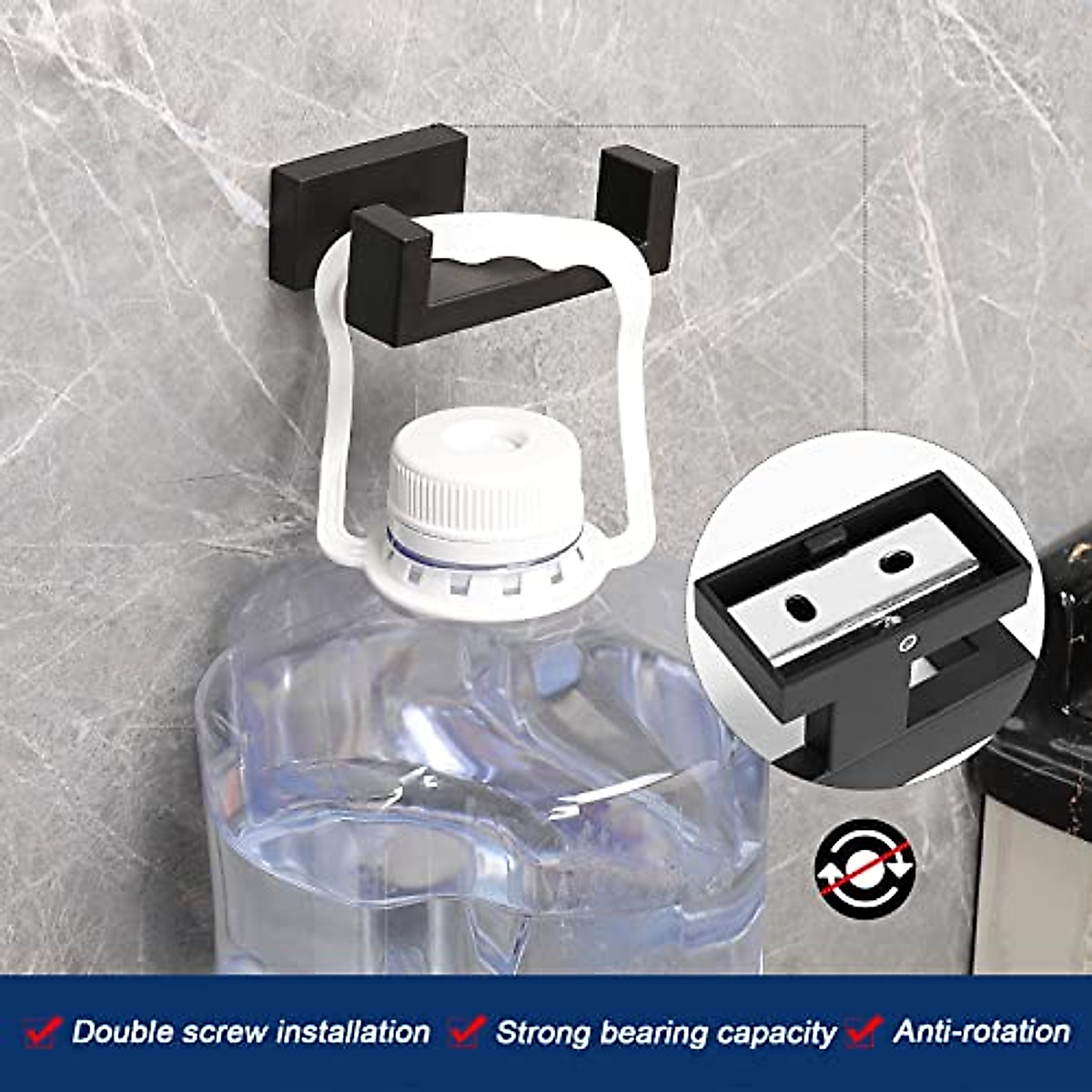 NearMoon Bath Double Towel Hook- SUS304 Stainless Steel Square Robe Towel Holder, Heavy Duty Rustproof Double Coat Hook for Bathroom Livingroom Kitchen Wall Mounted, 2 Pack (Matte Black)