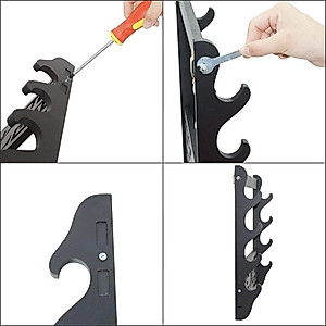 LUCKNIGHT Display Stand 4 Layer Sword Holder Wall- Mounted Sword Stand Hanger Samurai Sword and Tanto Standard Swords Display Rack Sword Stand