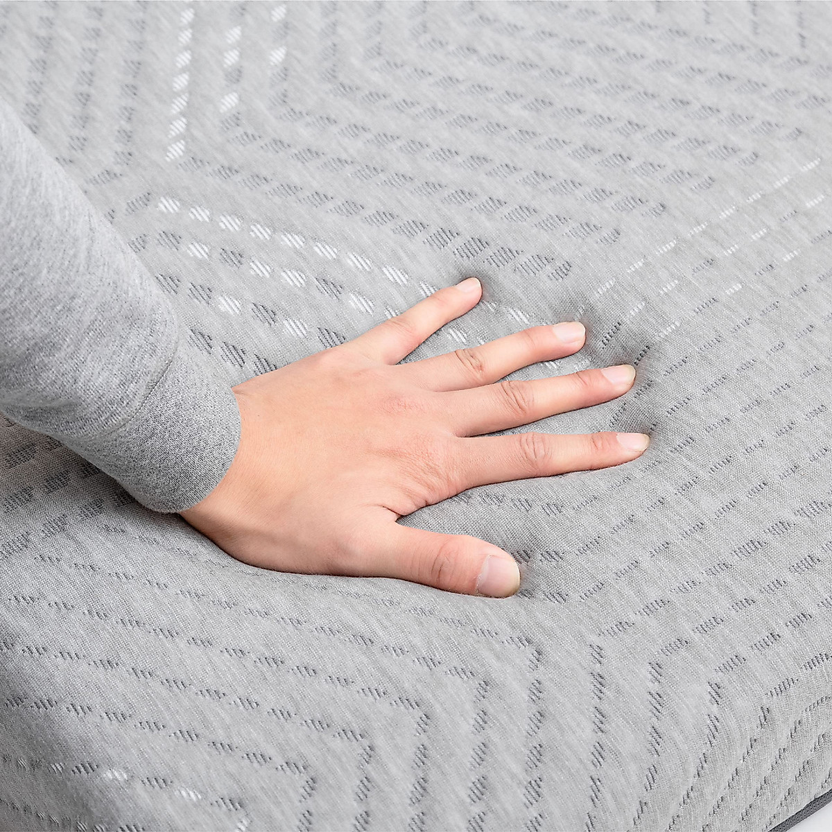 Folding Mattress 4 Inch Tri Folding Memory Foam Mattress, Portable Trifold Mattress Topper with Breathable & Washable Cover, Foldable Floor Mattress Guest Bed for Camping, Travel, Twin XL