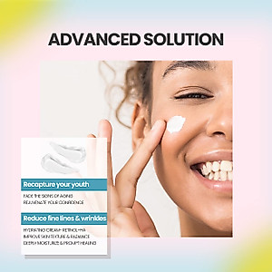 HOPEMATE H Retinol Hydrating Cream with Hyaluronic Acid & Vitamin E, Reduce Wrinkles & Dark Spot, Firming, Anti Aging Moisturizer for Face & Neck, 1.7OZ