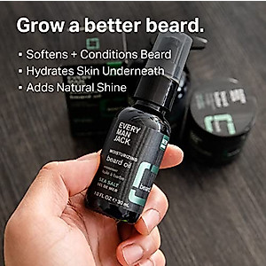 Every Man Jack Mens Beard Oil - Subtle Sandalwood Fragrance - Deeply Moisturizes and Softens Your Beard and Adds a Natural Shine - Naturally Derived with Shea Butter- 1.0-ounce Twin Pack