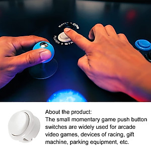 Rebower Momentary Game Push Button Switches Game Button [Arcade Video Games] 30mm Red/Green/Blue/Yellow/Black/White 12