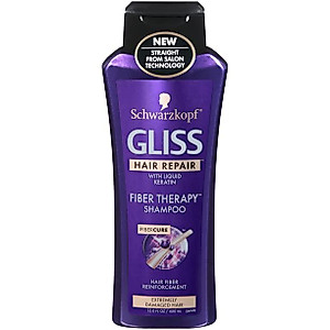 Gliss Shampoo Fiber Therapy 13.6 Ounce (402ml) (3 Pack)