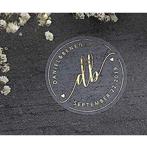 Gold Foil Wedding Stickers Real Gold Foil Wedding Favor Labels Custom Thank you Stickers Wedding Favors Transparent Gold Stickers