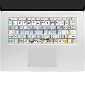 WSLUCKO Keyboard Cover Skin for Microsoft Surface Laptop 4 13.5 & 15 Inch and Surface Laptop 3 13.5'' & 15'', Cute Printing Waterproof Silicone Keyboard Protector,Cute Cat