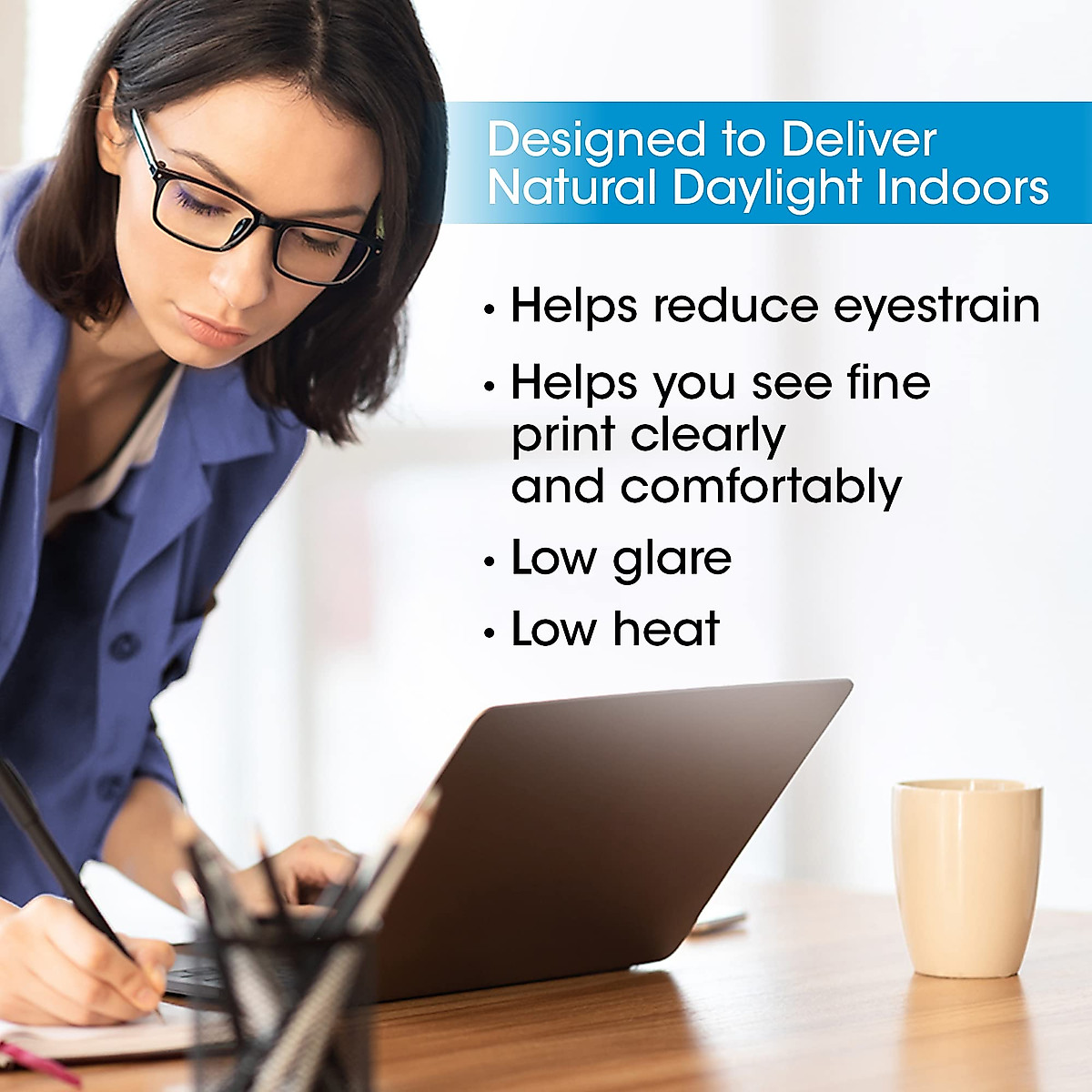 OttLite 25W Swirl Screw in Light Bulb - Compact Fluorescent Light Bulbs Replacement - Bright Natural Daylight for Bedroom, Living Room, Home Office, & Garage - Low Heat & Glare for Reduced Eyestrain