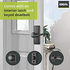 Ideal Security Storm Door Handle Set with Lock (4 Piece Set)