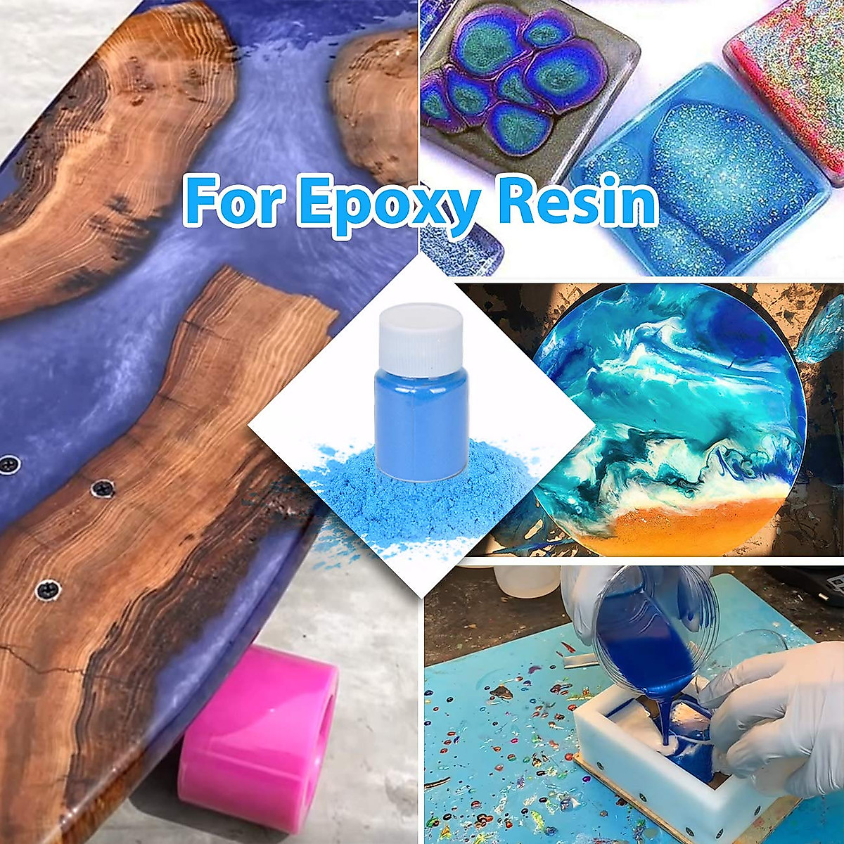 Epoxy Resin Dye-Mica Powder-18 Natural Powder Pigments-Soap Dye-Hand Soap Making Supplies-Eyeshadow and Lips Makeup Dye -Slime Pigment-Bath Bomb Colorant-Nail Art-DIY Slime-Adhesive Pigments
