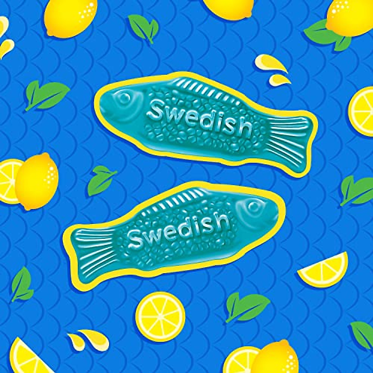 SWEDISH FISH Blue Raspberry Lemonade Soft & Chewy Candy, Bulk Candy, 12-8.04 oz Bags