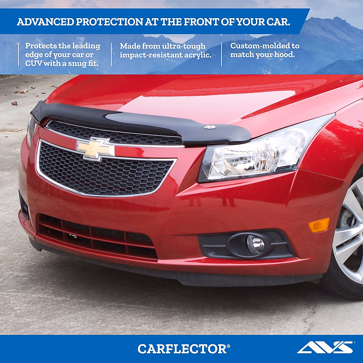 Auto Ventshade [AVS] Hood Shield Carflector | Low Profile, Smoke Color | 20937 | Fits 2006 - 2010 Honda Civic Coupe