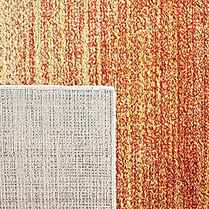 SAFAVIEH Adirondack Collection 8' x 10' Orange / Red ADR142P Modern Ombre Non-Shedding Living Room Bedroom Dining Home Office Area Rug