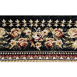 Home Dynamix Optimum Athens Area Rug 7'8" x10'4 , Updated Oriental Medallion, Black/Beige