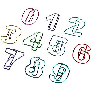 10 Pieces Paper Clips 0-9 Numbers Paperclips Paper Clamps for Office Supplies School Student Art Supply