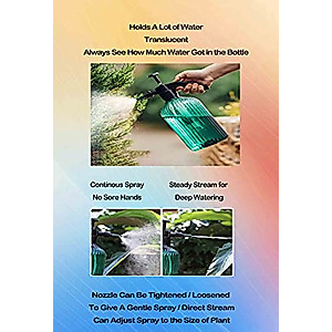 HIOVIOSS 2L Large Green Plants Mister Spray Bottle Handheld Pump Sprayer Retro House Watering Mist for Indoor Garden Care