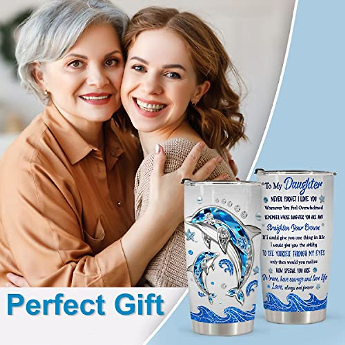 Fastpeace Daughter Gifts From Mom - Mothers Day, Birthday Gifts For Daughter - Graduation Gifts For Daughter, Daughter Gifts From Mom Dad, To My Daughter 2D Printing Tumbler 20oz