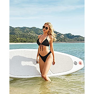 OMKAGI Sexy Thong Bikini Set for Women Swimsuit Push Up String Brazilian Bathing Suits(M, Black)