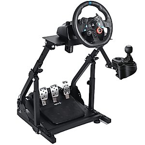 Anman G25 Racing Simulator Cockpit Stand Fit for Logitech PRO G27 G29 G920,Fanatec,Thrustmaster T500RS T300RS Adjustable Foldable Height Gaming Steering Wheel Shifter Mount NO Steering wheel and pedal