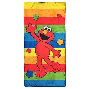 Jay Franco Sesame Street Lets Play Slumber Sack - Cozy & Warm Kids Lightweight Slumber Bag/Sleeping Bag - Featuring Elmo (Official Sesame Street Product)