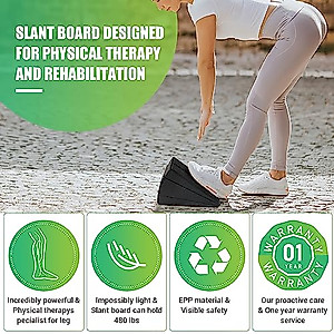 Slant Board for Calf Stretching, 5 Adjustable Angles Foot Stretcher for Physical Therapy, 480 lbs Weight Capacity Incline Board Wedge for Home Exercise, Squats and Calf Stretch(Black)