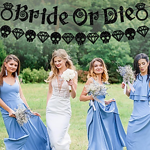 Generic Bride or Die Bachelorette Banner Party Decorations,Till Death Do Us Party,Black Glitter letters Bachelorette Party Decor Banner,Funny Wedding Engagement,Bridal Shower Party Decorations