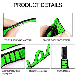 KIKIGOAL 2pcs Safety Daisy Chains Strong Climbing Strap Adjustable Nylon Strap Rope Yoga Pilates Stretching Straps (grey, 105cm * 1.5cm/41.34'x0.59")