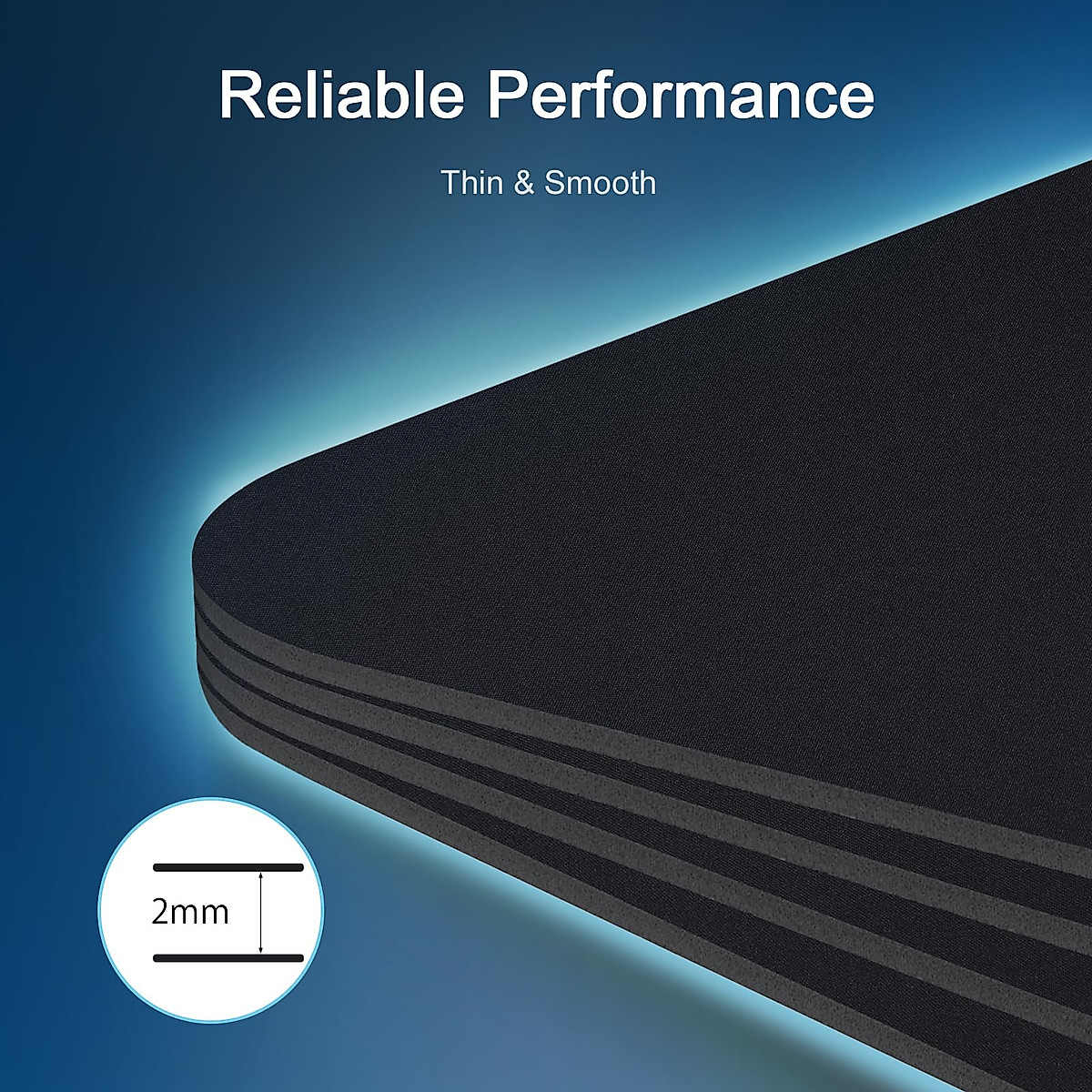 Senetem Thin Mouse Pad, 4 Pack Smooth Gaming Mouse Pads, Non-Slip Rubber Base, Laser & Optical Mousepad for Laptop, Computer, Office & Home, Small Portable, 11x8.6 in, Black