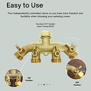 Fairview Heavy Duty Brass Garden Hose Splitter with HEX Connector (404-WV)