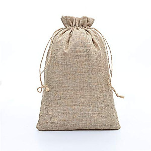 WEWIVODA Burlap Bags, 25 Packs 6''x8'' Drawstring Gift Bag Burlap Candy Pouch Party Favor Linen Pockets for Wedding Birthday Party Halloween Thanksgivings Christmas New Year Valentine's Day (6''x8'')