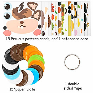 MALLMALL6 14pcs Autumn Paper Plate Art Kits Pumpkin DIY Craft Sticker Games Maple Leaf Acorn Early Learning Art Project for Toddler Preschool Activities Happy Fall Holiday Party Supplies for Boy Girl