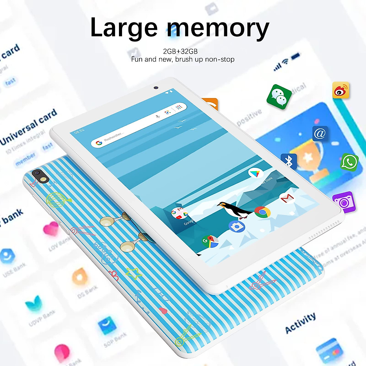 YQSAVIOR Kids Tablet 7 inch, Android 11 Tablet for Kids 2GB RAM 32GB ROM Toddler Tablets with Stand, Bluetooth, WiFi, Parental Control, Dual Camera, Colorful Cover Tablet for Boys and Girls