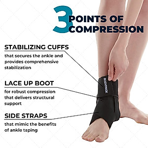 Ankle Brace for Women and Men, Lace Up Ankle Support Brace Stabilizer For Sprained Ankle (Medium)