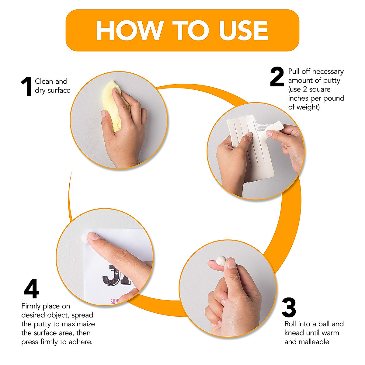 Sticky Tack - Samströng Gecko Foot Adhesive Putty - The Perfect Wall Putty for Hanging Things Around The House