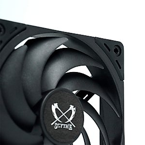 Scythe Wonder Snail 120 PWN - 2400 RPM, 120mm x 25mm Static Pressure Optimized High-Performance Computer Case Fan, Fluid Dynamic Bearing, 4-Pin Connector, Single Pack, Black