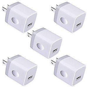 Single Port USB Charger, UorMe 1A 5V Wall Plug USB Power Adapter 5 Pack for Phone 14 Pro Max/13/12/11/X/8/7/6S/6Plus/6,Samsung Galaxy S23 Ultra/A14/A13/S22/S20 Ultra/S10/S9 Edge Note 20,HTC,Nexus,Moto