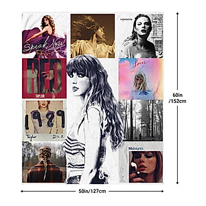 Super Soft Blanket Flannel Fleece Blankets, Music Album Covers Blanket,Photo Collage, Throw Blanket, Fans Gift, Gift for Music Lover Style-1-60 x50