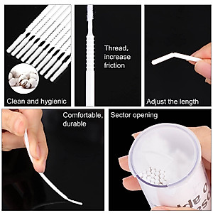 Dming 200 Pieces Disposable Micro Brush Applicator Microswabs for Eyelash Extension Removing Tools, Mini Cotton Swab Brushes for Makeup and Personal Care (White)